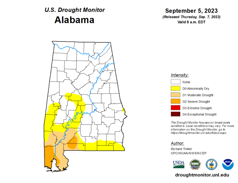Drought Monitor: Southern Alabama in Need of Rainfall - Specialty Crop ...